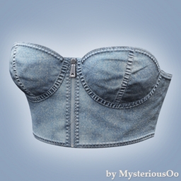 Denim bustier top with front zipper - The Sims 4 Create a Sim - CurseForge