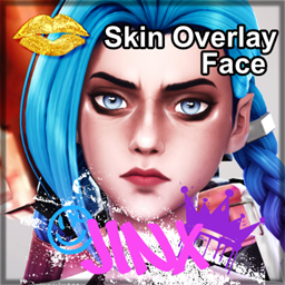 Jinx Arcane | League of Legends Face Skin Overlay : B11 | Face Paint ...