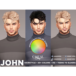 CasualSims - John Hairstyle (ONLY FOR COLOR SLIDER MOD) - The Sims 4 ...
