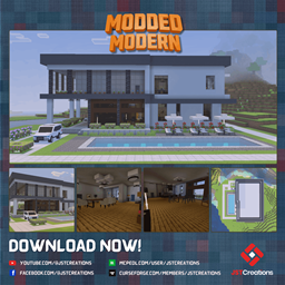 Modded Modern House #7 (With Furnitures) - Minecraft Bedrock Maps ...