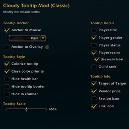 Cloudy Tooltip Mod (Classic) - World of Warcraft Addons - CurseForge