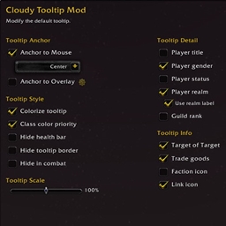 Cloudy Tooltip Mod - World of Warcraft Addons - CurseForge