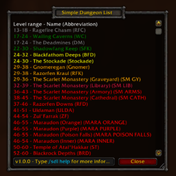 Simple Dungeon List - World of Warcraft Addons - CurseForge