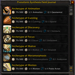 Protoform Synthesis Field Journal - World of Warcraft Addons - CurseForge
