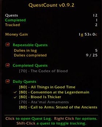 Broker - Quest Count - Gallery - World of Warcraft Addons - CurseForge