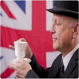 british guy drinking tea
