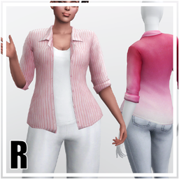 Rolled-up Open shirt for F 2017 (Pattern) - Files - The Sims 4 Create a ...