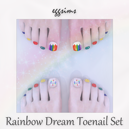 Rainbow Dream Toenail Set - Dependents - The Sims 4 Create a Sim ...
