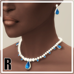 M Jewerly - I (Earring & Necklace Set) - The Sims 4 Create a Sim ...