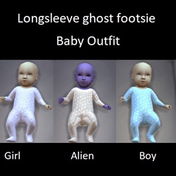 Longsleeve ghost footsie pj's baby outfit - The Sims 4 Mods - CurseForge