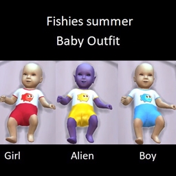 Fishies summer baby outfit - The Sims 4 Mods - CurseForge