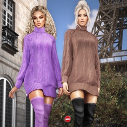 High Neck Knit Dress - The Sims 4 Create a Sim - CurseForge
