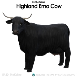 Highland Emo Cow for the Animal Shed - The Sims 4 Build / Buy - CurseForge