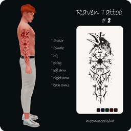 Raven Tattoo 2 - moonmoonsim_raven_tattoo_2.zip - The Sims 4 Create a ...