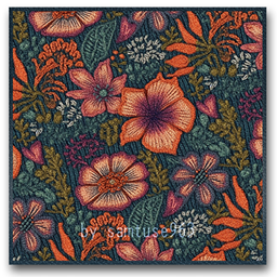 Garden Pattern Square Dance Rug #1 Samtuse963 - samtuse963 ...