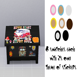 FC- Retro Bedroom-Hope Chest With Stickers - FC- Retro Bedroom-Hope ...