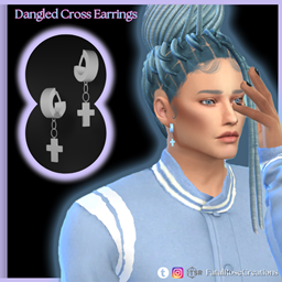 FatalRoseCreations Dangled Cross Earings - The Sims 4 Create a Sim ...
