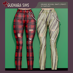Grunge revival pants (print) - The Sims 4 Create a Sim - CurseForge