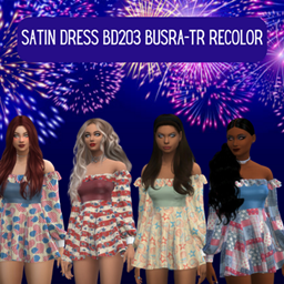 Satin Dress BD203 busra-tr Recolor - The Sims 4 Create a Sim - CurseForge