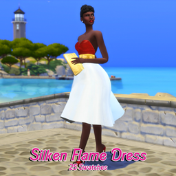 Silken Flame" Dress - JaviTrulove x Ice-CreamForBreakfast - The Sims 4 ...