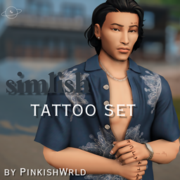 simlish male tattoos by PinkishWrld - The Sims 4 Create a Sim - CurseForge