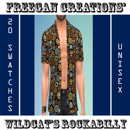 FC-Wildcats Rockabilly-Bare Chest Open Shirt - The Sims 4 Create a Sim ...