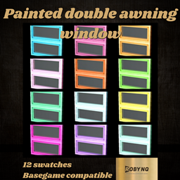 Upcycled painted double awning windows - The Sims 4 Build / Buy ...