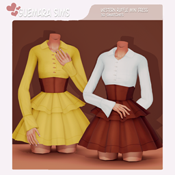 Download Western Ruffle Mini Dress (Plain) - The Sims 4 Mods - CurseForge