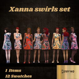Xanna swirl dress - The Sims 4 Create a Sim - CurseForge