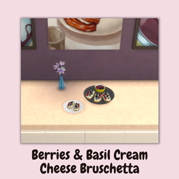 Berries & Basil Cream Cheese Bruschetta - File - The Sims 4 Mods ...