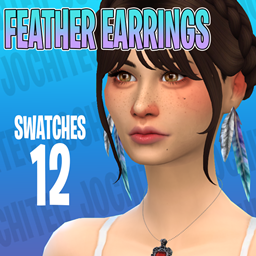Feather earrings by Jochi - The Sims 4 Create a Sim - CurseForge