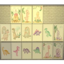 Dinosaur Wall Prints PT 3 - The Sims 4 Build / Buy - CurseForge
