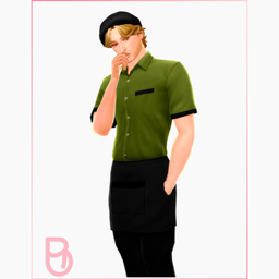 Man Chef Uniform - Short Sleeves - Version 2 - The Sims 4 Create a Sim ...