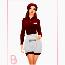 Woman Chef Uniform - Long Sleeves - Version 1 - The Sims 4 Create a Sim ...
