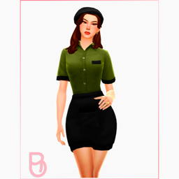 Woman Chef Uniform - Short Sleeves - Version 2 - The Sims 4 Create a ...