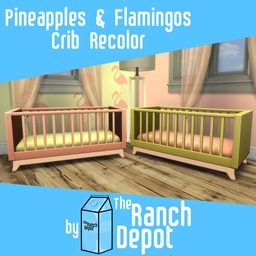 Base Game Crib Recolor | Pineapples & Flamingos Nursery Set - Gallery ...