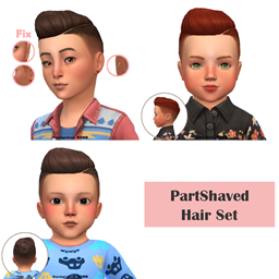 PartShaved Hair Set - ShaoXingJiu Sims4- EP04PartShavedHair24ColorsSet ...