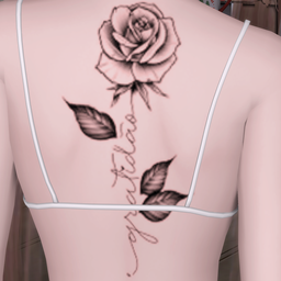 rose tattoo down back