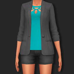 Cut Out Blazer Short Set - The Sims 4 Create a Sim - CurseForge