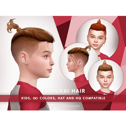 Download SONYASIMS - SAMURAI HAIR KIDS - The Sims 4 Mods - CurseForge
