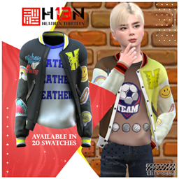 Children's Open Patched Varsity Jacket and Graphic Tee - The Sims 4 ...