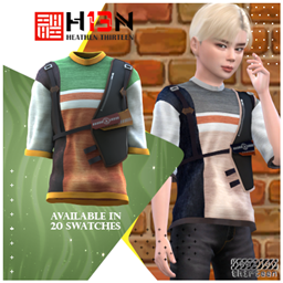 Children's Oversized Two Tone Shirt & Tactical Vest - The Sims 4 Create ...