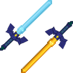 Blue Hilt Golden Master Sword and True Master Sword Retexture Combo ...