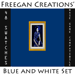 FC-Blue and White- Gold Frame Art - The Sims 4 Build / Buy - CurseForge