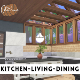 The Glasshouse - Kitchen, Living and Dining Room - The Sims 4 Rooms ...