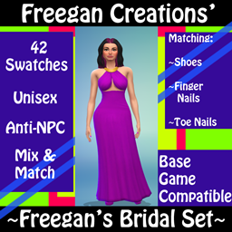 FC-Freegan's Bridal Set-Peek A Boo Dress - The Sims 4 Create a Sim ...