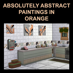 Absolutely Abstract Paintings in Orange - The Sims 4 Build / Buy ...