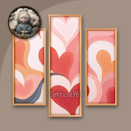 HQ Abstract Amour Triptych #3 Samtuse963 - Files - The Sims 4 Build / Buy - CurseForge