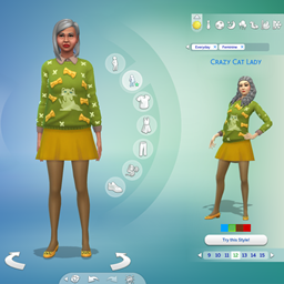 Custom Styled Look: Crazy Cat Lady - The Sims 4 Create a Sim - CurseForge