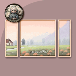 HQ Pastel Landscape Triptych #4 Sellable Extra E Samtuse963 - The Sims 4 Build / Buy - CurseForge